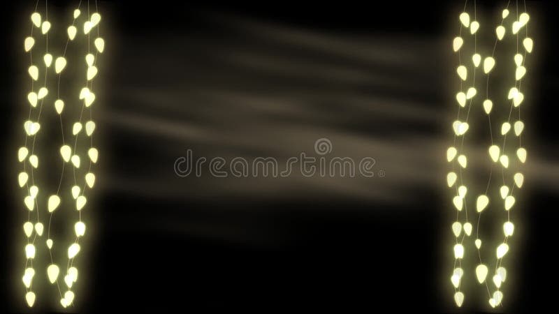 Glowing Strings of Fairy Lights on Grey Background Stock Footage ...