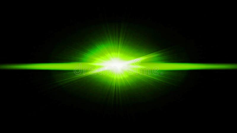 Glowing Stripe. Green Flashes of Light on a Black Background. Glowing ...