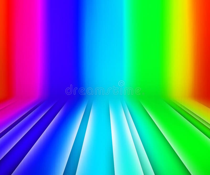 Glowing Stripes Rainbow Stage Background Stock Illustration ...
