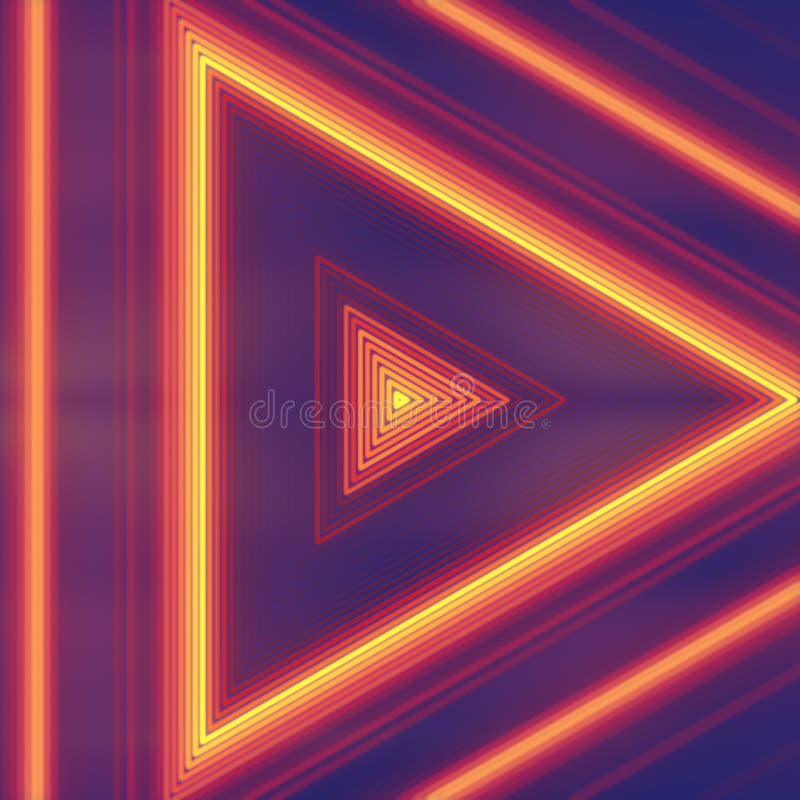Glowing Strips of LED Light in the Shape of a Triangle. 3d Rendering ...
