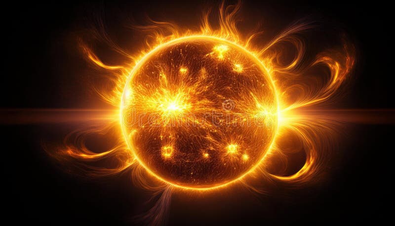 A Glowing Sun Emitting Intense Flares in Outer Space Captured in a ...