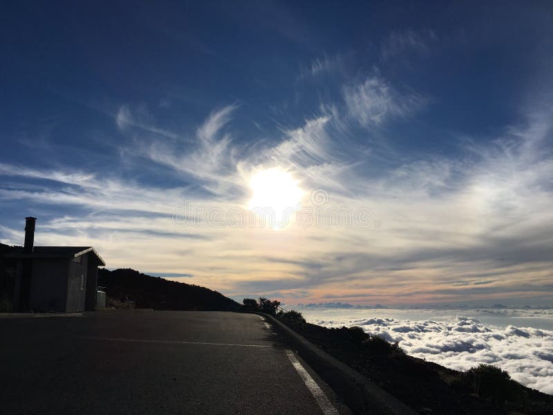 Glowing Sun High in the Sky Stock Photo - Image of summit, maui: 74698718