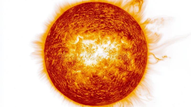 Glowing Sun Radiating Intense Heat and Light Stock Illustration ...