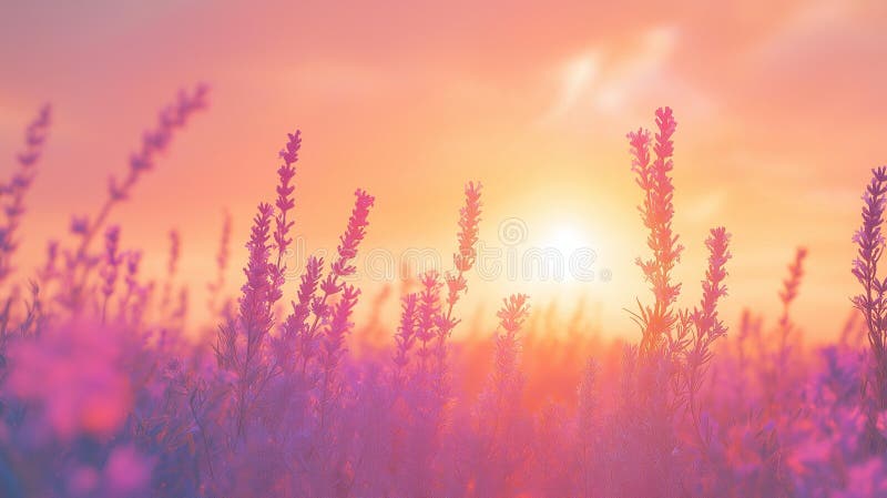 Glowing Sunrise Gradient in Soft Orange, Peach, and Lavender Hues Stock ...