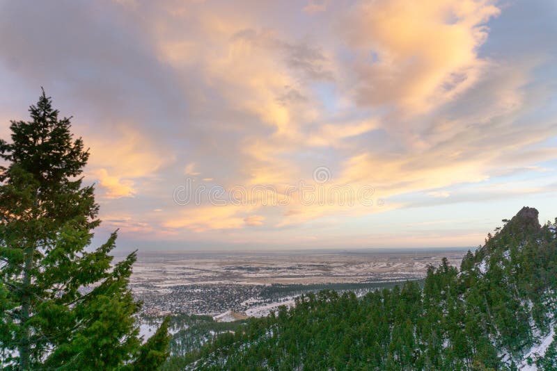 Glowing Sunset in Boulder, Colorado Stock Image - Image of america ...