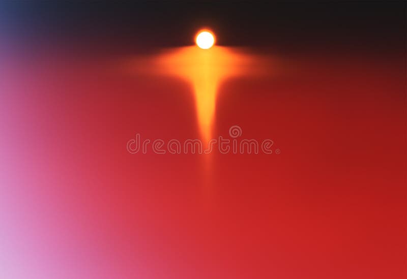 Glowing Sunset Sun Water Reflection Illustration Background Stock Photo ...