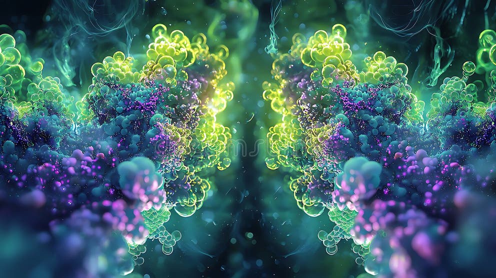 Glowing Symmetrical Patterns of Probiotic Bacteria in Vibrant Colors ...