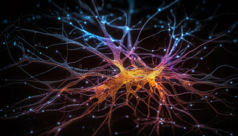 Glowing Synapse Multi Colored Neural Communication in Abstract Design ...