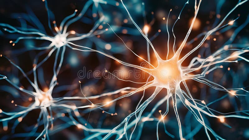 Glowing Synapse, Neural Network Science Illustration Stock Image ...