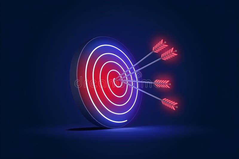 Glowing Target with Arrows, Symbolizing Precision, Achievement, and ...