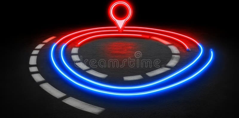 A Glowing Target is Symbolized by a Futuristic Graphic of a Roadmap ...