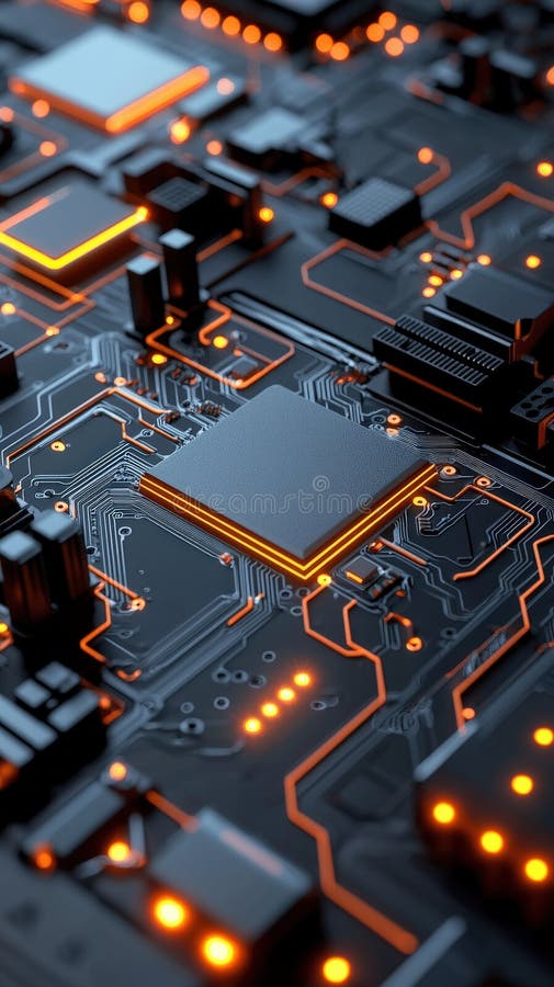 Glowing Tech Elements in Focus within a Modern Data Center Stock ...