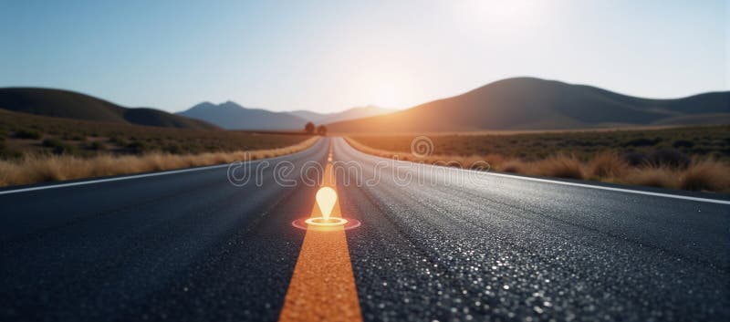 A Glowing Techdriven 3D Illustration Highlights a Smooth Winding Road ...