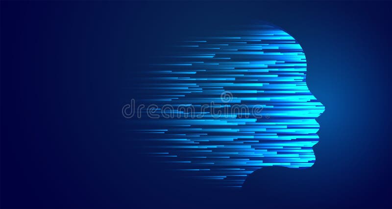Glowing Technology Blue Face Artificial Intelligence Design Stock ...