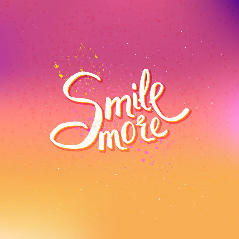 Glowing Text Design for Smile More Concept Stock Vector - Illustration ...