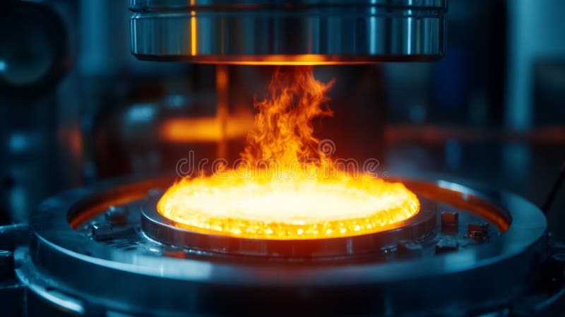 Glowing Thorium Reactor Core in Action with Intense Energy Flow Stock ...