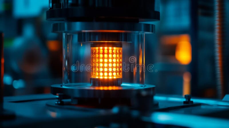 Glowing Thorium Reactor Core in Nuclear Research Laboratory Stock ...
