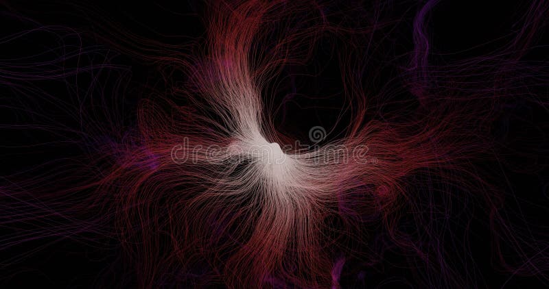 Glowing Threads in Dark Space 3d Illustration Stock Illustration ...