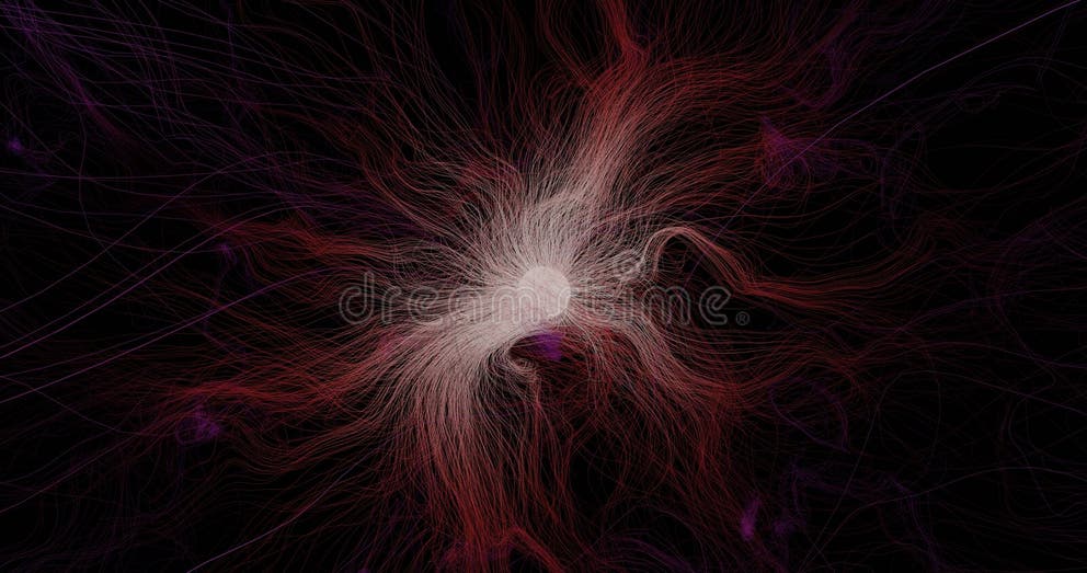 Glowing Threads in Dark Space 3d Illustration Stock Illustration ...