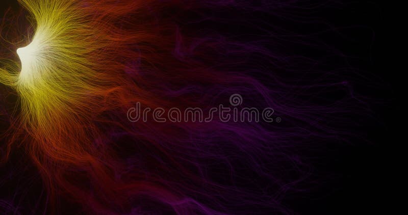 Glowing Threads in Dark Space 3d Illustration Stock Illustration ...