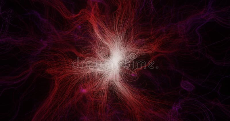 Glowing Threads in Dark Space 3d Illustration Stock Illustration ...