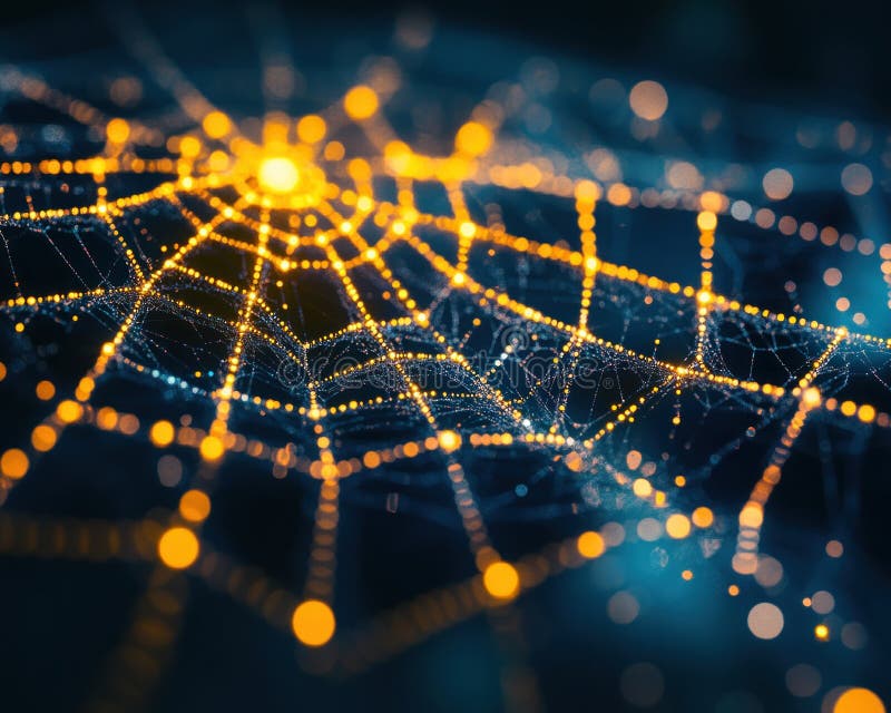 Glowing Threads Forming an Intricate Web, Symbolizing Trust and Empathy ...