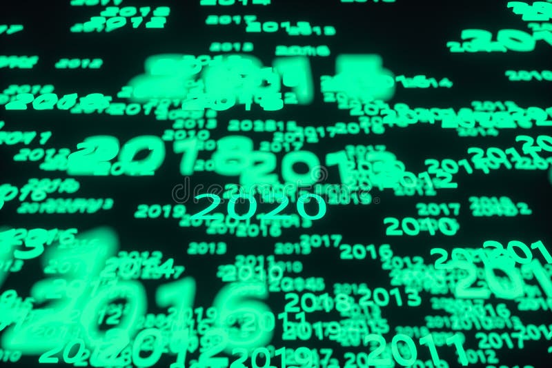 Glowing Time Numbers with Dark Background, 3d Rendering Stock ...