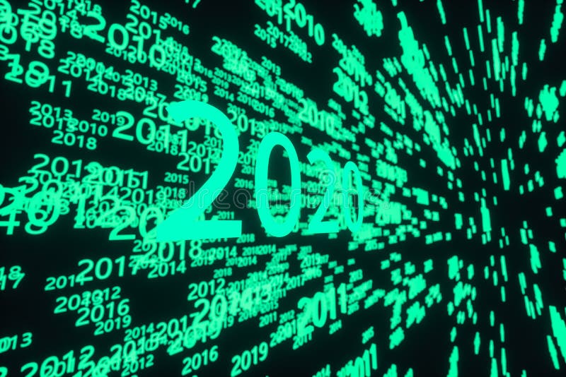 Glowing Time Numbers with Dark Background, 3d Rendering Stock ...