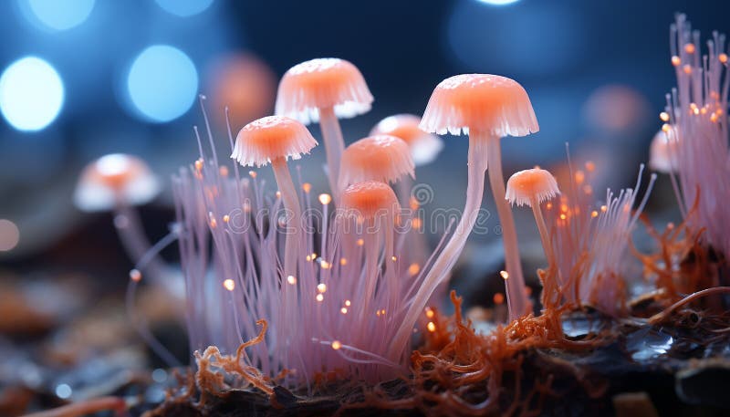 Glowing Toadstool, a Dangerous Beauty in Nature Uncultivated Forest ...