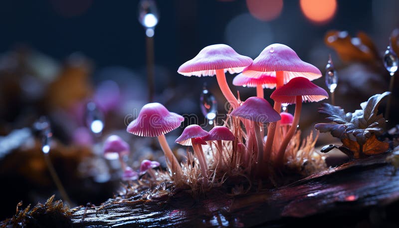 Glowing Toadstool, a Dangerous Beauty in Nature Uncultivated Forest ...