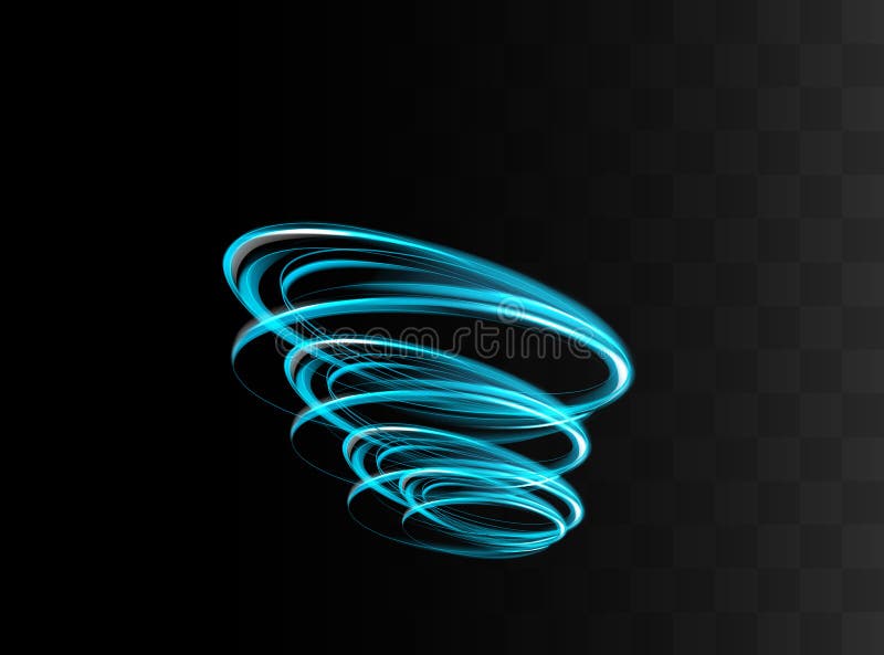 A Glowing Tornado. Rotating Wind. Beautiful Wind Effect. Isolated on a ...