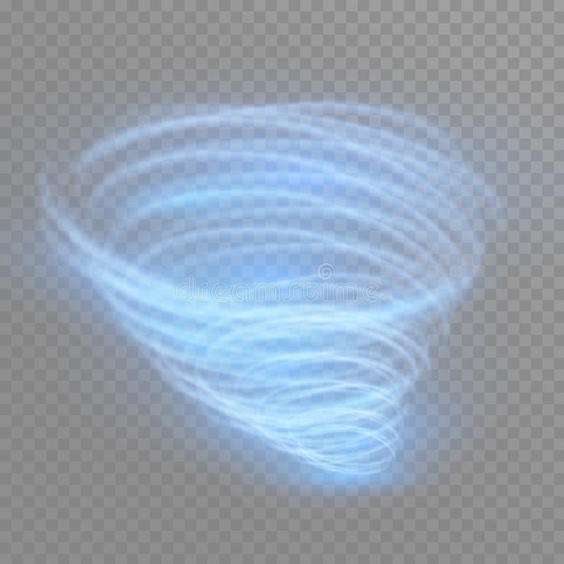 A Glowing Tornado. Rotating Wind. Beautiful Wind Effect. Isolated on a ...