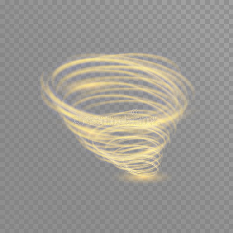 A Glowing Tornado. Rotating Wind. Beautiful Wind Effect. Isolated On A ...