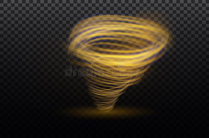 A Glowing Tornado. Rotating Wind. Beautiful Wind Effect. Isolated on a ...