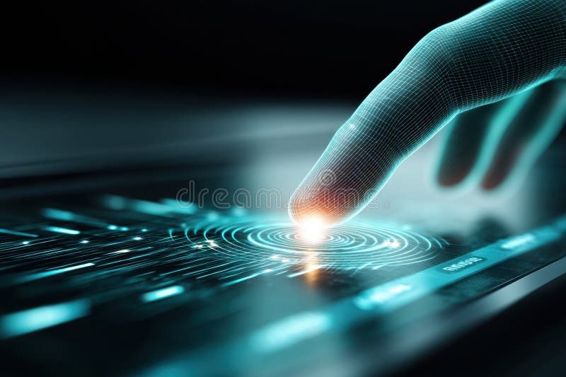 Glowing Touchless Payment System Animation Showing Hand Scanning ...