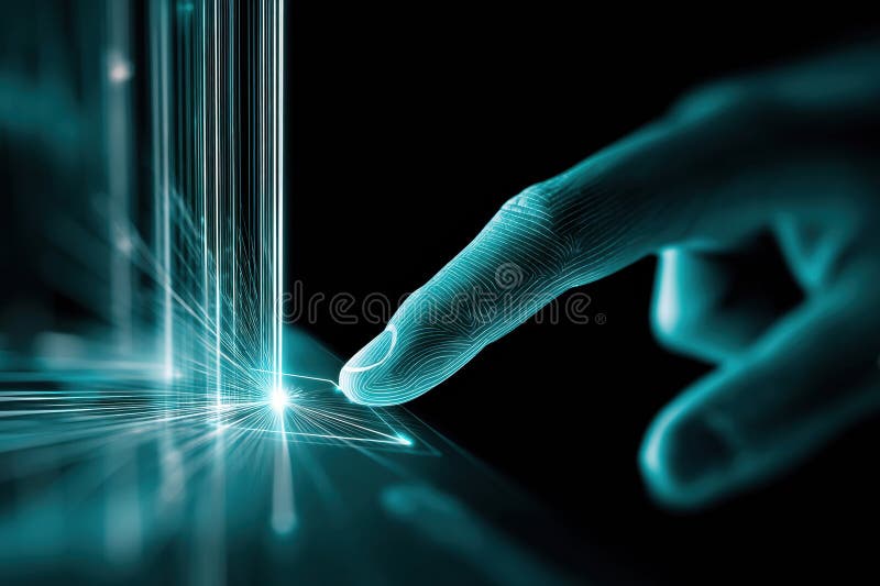 Touchless Payment System Glowing with Hand Scan Animation in Futuristic ...