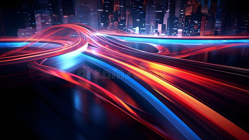 Glowing Trails of Neon Lines Intersect To Create an Electrifying and ...