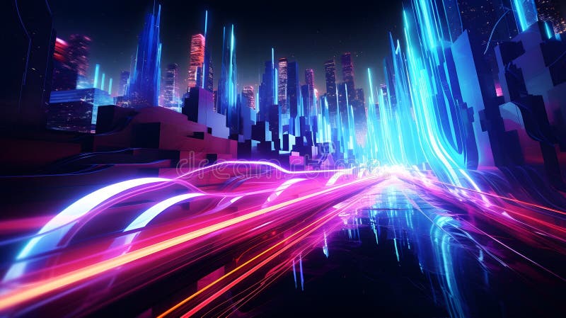 Glowing Trails of Neon Lines Intersect To Create an Electrifying and ...