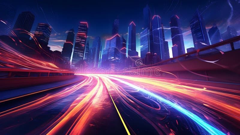 Glowing Trails of Neon Lines Intersect To Create an Electrifying and ...