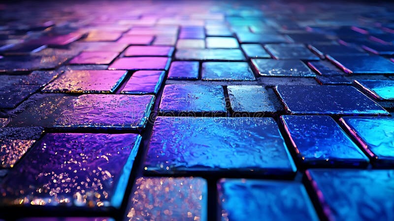 Glowing Translucent Ceramic Tiles in Ambient Light Stock Illustration ...