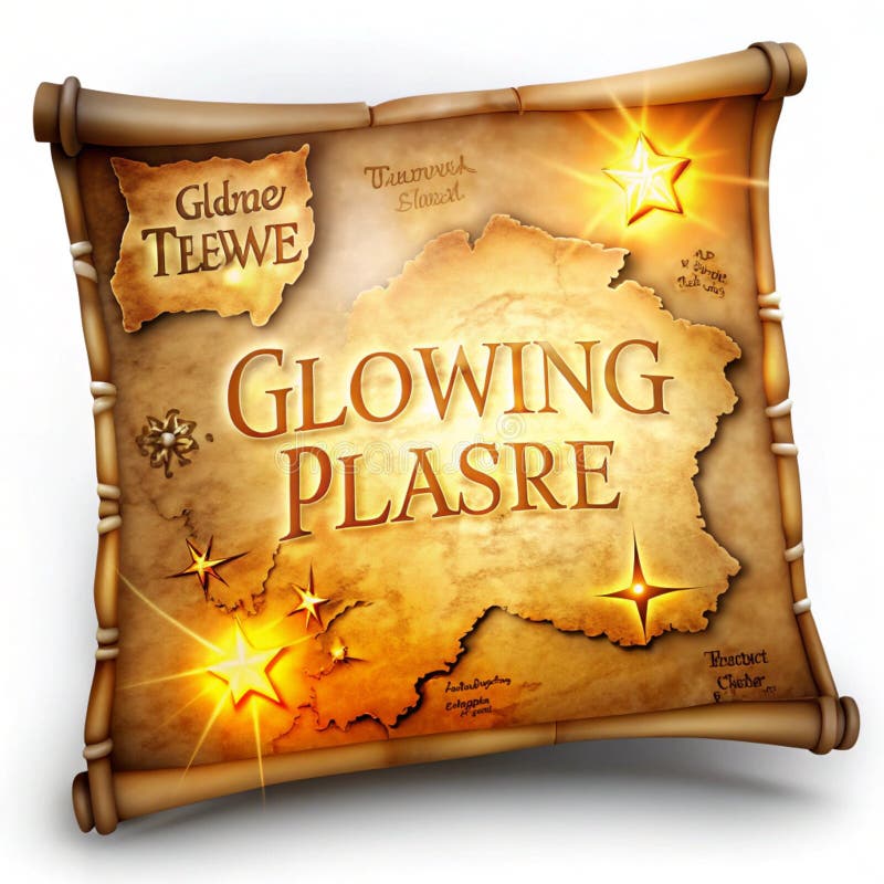 Glowing Treasure in a Room with Piles of Gold. Old Steampunk Treasure ...