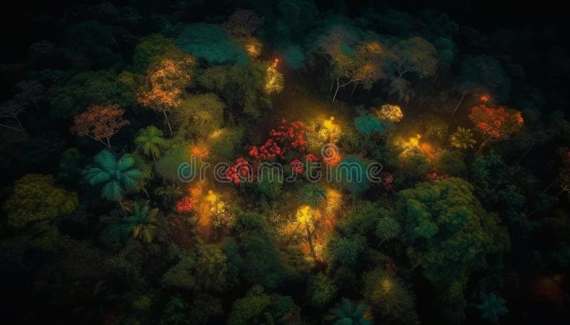 Glowing Tree Branch in Deep Forest Mystery Generated by AI Stock Photo ...