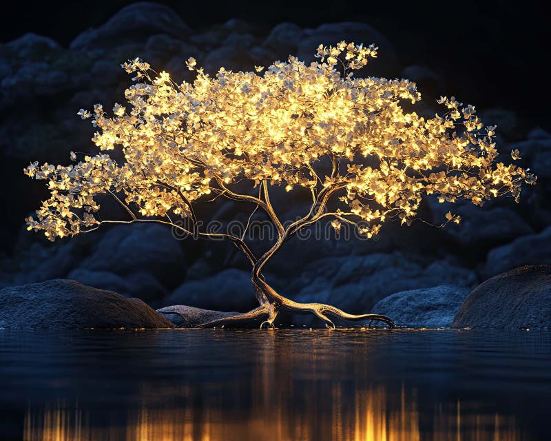 A Glowing Tree with Branches Spreading Light, Symbolizing Hope ...