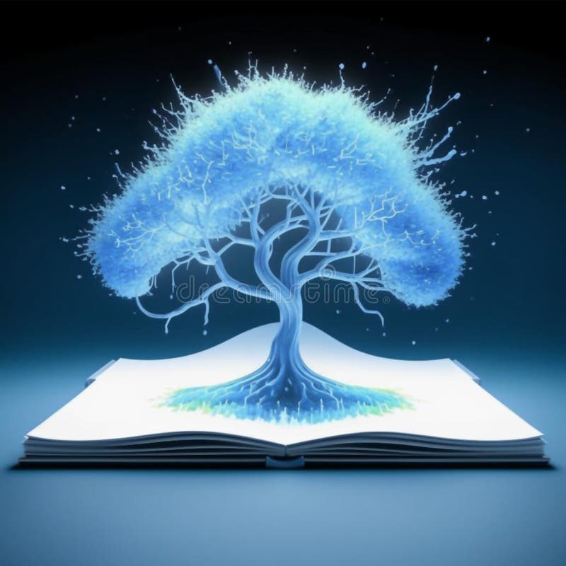 Glowing Tree of Knowledge. stock photo. Image of reading - 371722534