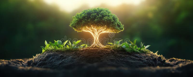 A Glowing Tree of Resilience a Powerful Image Representing Confidence ...