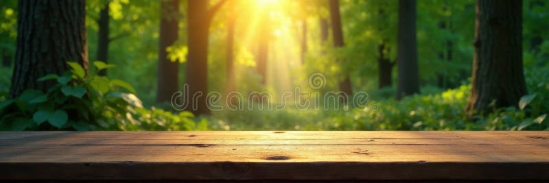 Glowing Tree Table Dappled Sunlight Dense Forest Backdrop Product ...
