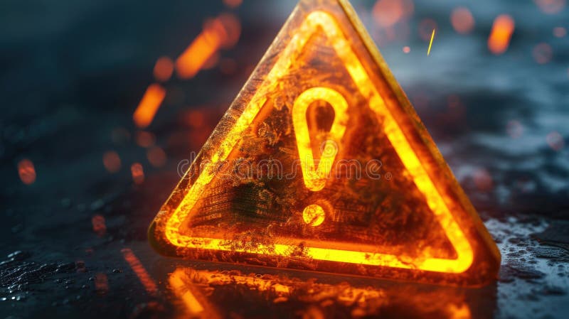 A Glowing Triangle with a Question Mark Symbol on it. Suitable for ...