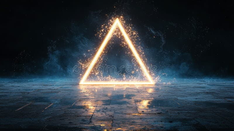 A Glowing Triangle Shape Surrounded by an Ethereal Blue Mist and ...