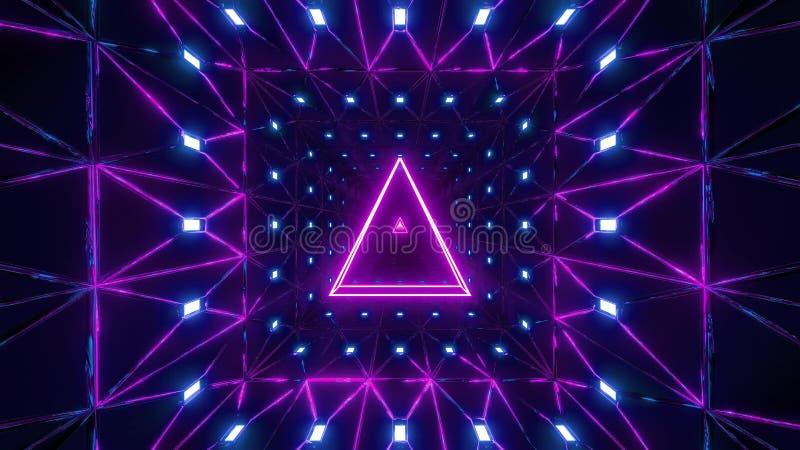 Glowing Triangle Wireframe Design 3d Illustration Motion Background ...