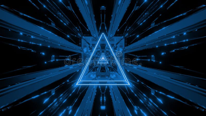 Glowing Triangle Wireframe Design 3d Illustration Motion Background ...